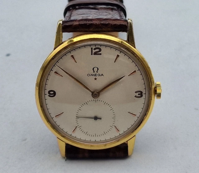 RARE 1947 OMEGA Oversize Gp Cream Dial With Star Cal:30T2Pc Man's Watch ...