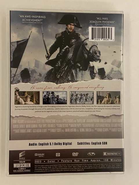 NAPOLEON DVD USED Joaquin Phoenix Historical Biography War Drama 2023 ...