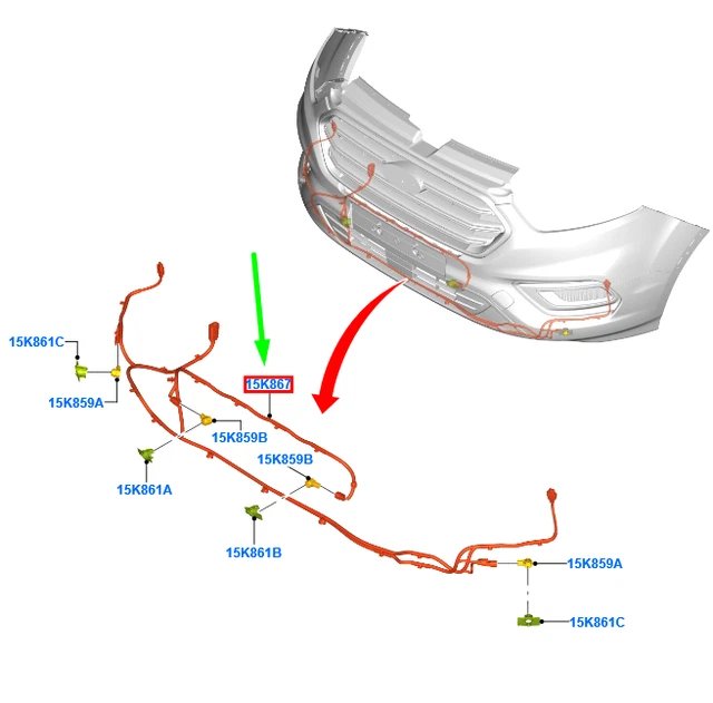 FORD TRANSIT CUSTOM MK1 Front Parking Aid Wiring 2451106 NEW GENUINE £88.00 - PicClick UK