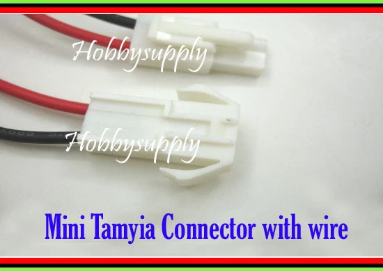 MINI TAMIYA RC LiPO Battery Male Female Connector Wire Adapter 22AWG ...