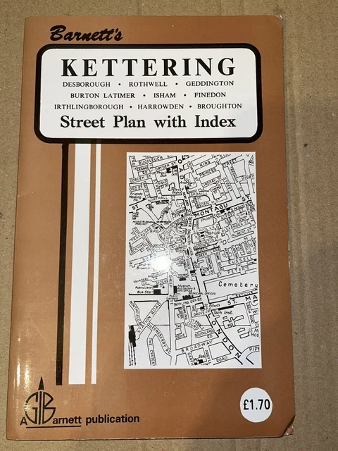 VINTAGE KETTERING STREET Map / Plan with Index 1994. Immaculate. No ...