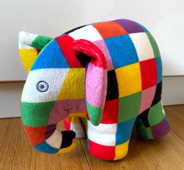 ELMER THE ELEPHANT Rainbow Colour 8" Soft Plush Comforter Toy £7.75 ...