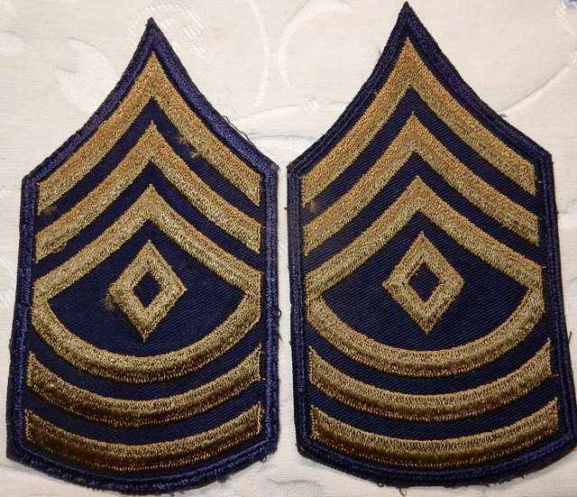 WW2 US ARMY Rank Insignia Stripes First Sergeant Patch Badge Usa World ...