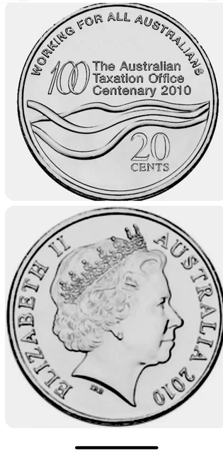 💥2010 AUSTRALIAN 20C coin💥Taxation Office Centenary 💥Low Mintage💥 $4.29 - PicClick AU