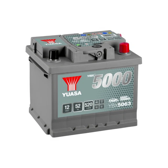 YUASA CAR BATTERY 12V 52Ah 520A B13 B14 T1 Starter Fits Peugeot 106 1.4 ...