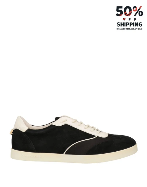 BASKETS EN CUIR Emporio Armani 250 prix de prix de vente US6 UK4 EU37 logo plat fabriqué en ...