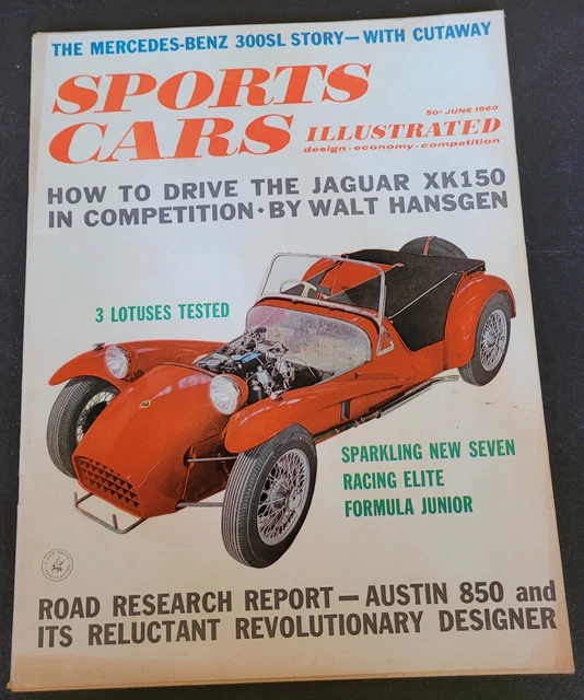 VTG OLD MAGAZINE Rare Sports Cars Illustrated June 1960 Jaguar XK150 ...