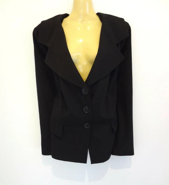 *BASQUE* TIMELESS CLASSIC TAILORED BLACK OFFICE JACKET sz20 WORN ONCE ...