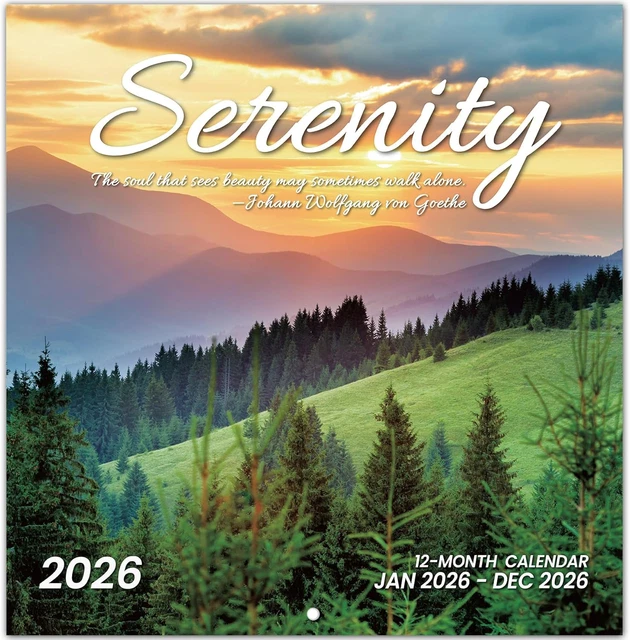 2026 CALENDAR, SERENITY Monthly Wall Calendar 2026 Runs from Nov 2025 ...