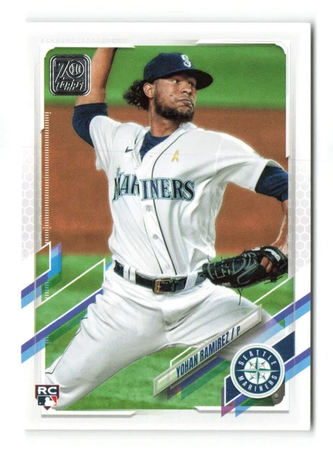CARTE DE BASEBALL 2021 Topps Yohan Ramirez recrue #519 RC Seattle ...