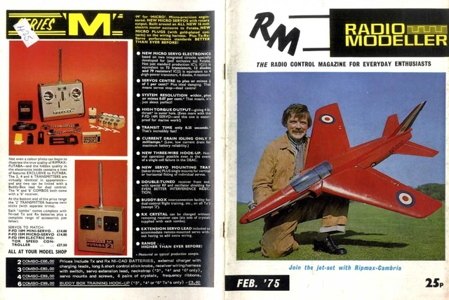 RADIO MODELLER MAGAZINE 1975 Feb Rfd-2 Plan Feature. Sterling Lancer ...