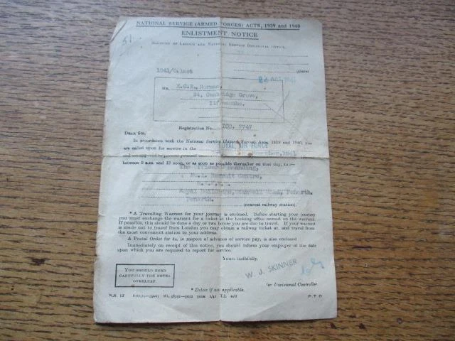 WW2 RAF ENLISTMENT notice dated 1941 Ilfracombe £3.00 - PicClick UK