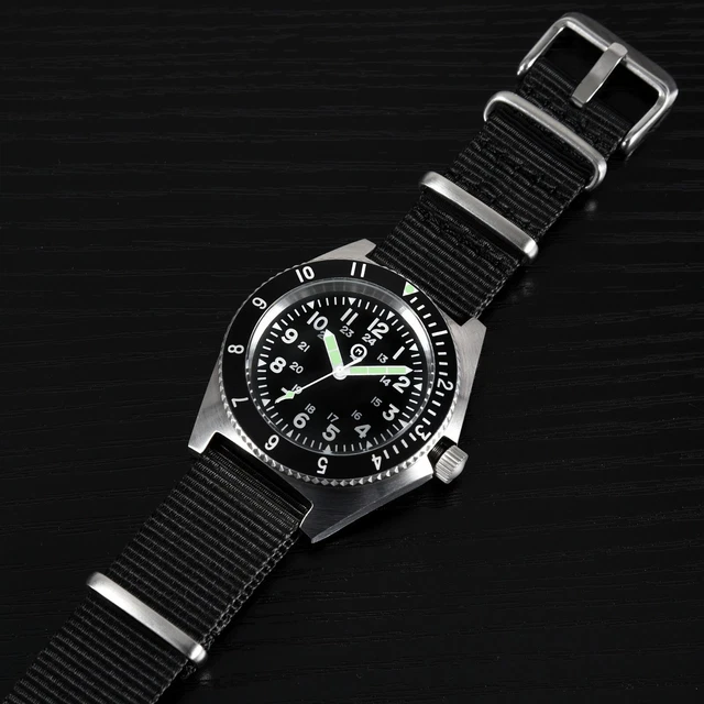 VIETNAM /PLATOON US Special Forces UDT watch SM8019ST STEEL TYPE 2 ...