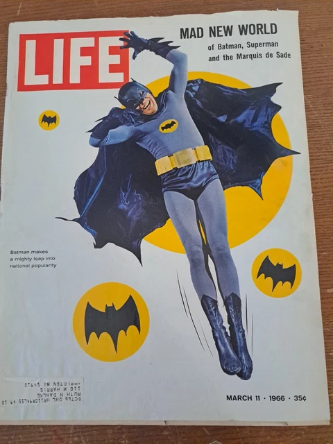LIFE MAGAZINE MARCH 11 1966 Adam West Bruce Wayne Batman Cover Superman ...