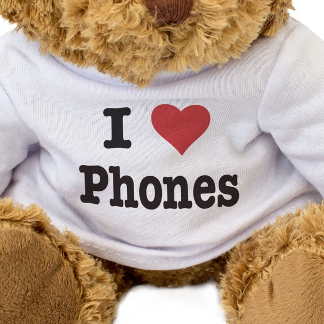 I LOVE PHONES - Teddy Bear - Cute Cuddly Soft Adorable - Gift Present £ ...