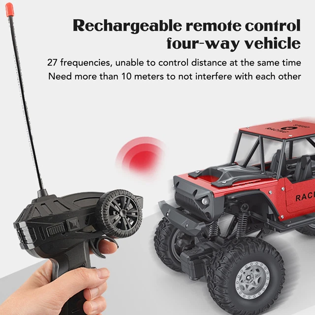 RED REMOTE CONTROL Off Road Vehicle 1:18 2WD Alloy Charging Wireless ...