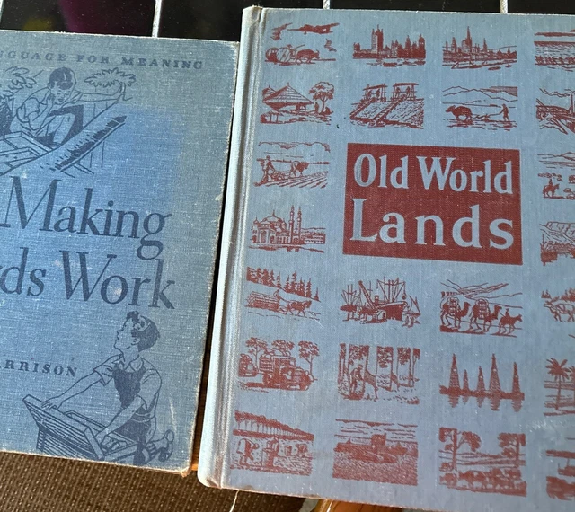 OLD WORLD LANDS 1947 Geography Textbook & Making Words Elementary Book ...