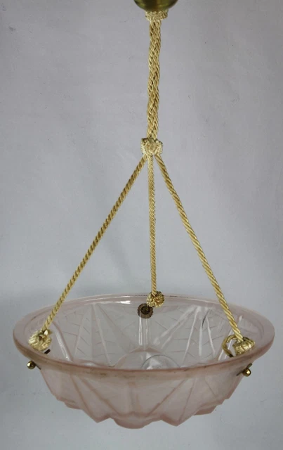 ART DÉCO LAMPE de Plafond Sign. Degué Chandelier Lustre Lampe à ...