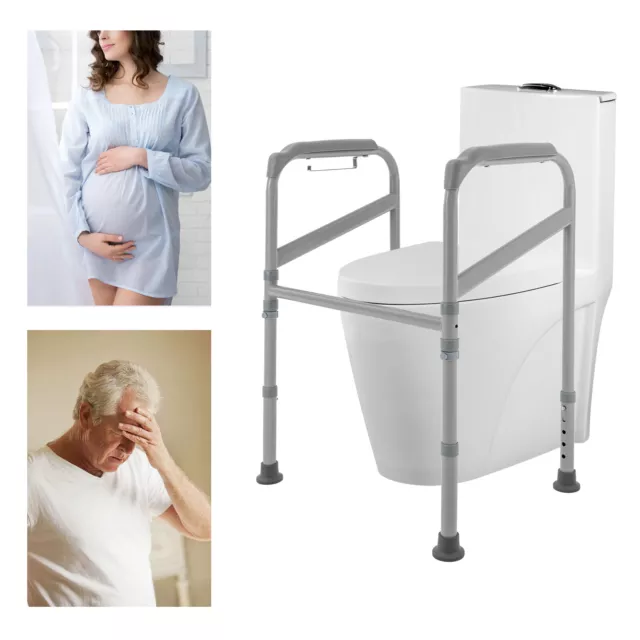 TOILET FRAME SUPPORT Standing Aid Safety Grab Handle Adjustable Elderly ...