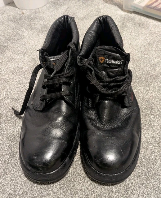 GOLIATH MENS WORK Boots - UK Size 12 - Worn/Fair Condition - Steel Toe ...