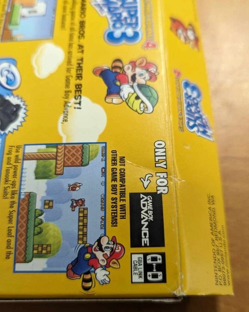 SUPER MARIO ADVANCE 4: Super Mario Bros. 3 Game Boy Advance CIB W/ Rare ...