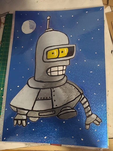 A ORIGINAL A4 Laminated Drawing Of Bender From Futurerama £5.00 ...