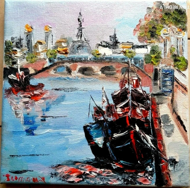 PARIS PONT Alexandre Iii Tour Eiffel Art Tableau Peinture Jumeaux Jean ...