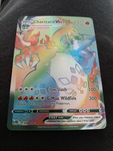 2020 FULL ART Vmax Charizard Rainbow 074 Champions Path Secret Pokemon ...