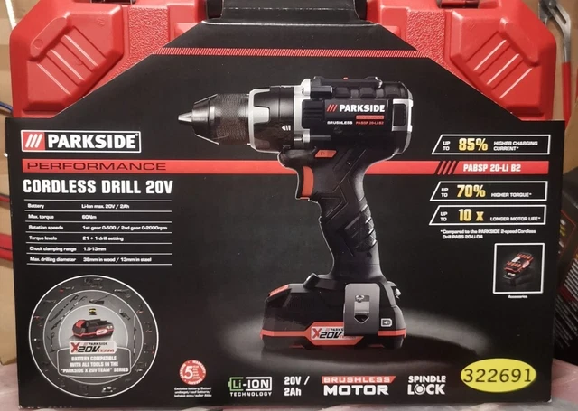 TRAPANO AVVITATORE A batteria Parkside Performance PABSP 20 Li B2 KAT ...