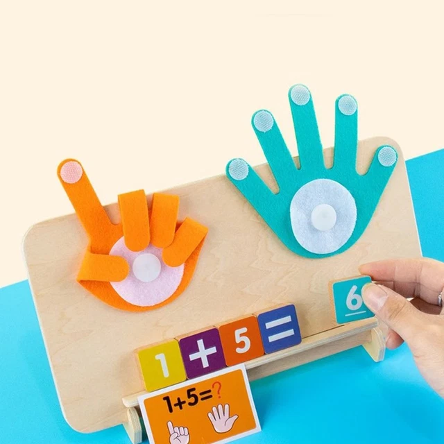 KIDS MONTESSORI TOYS Wooden Finger Numbers Math Toy Children Counting ...