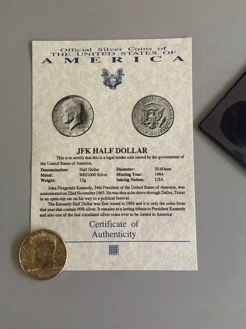 1964 JFK JOHN Kennedy President USA Half Dollar .900 Silver Coin ...