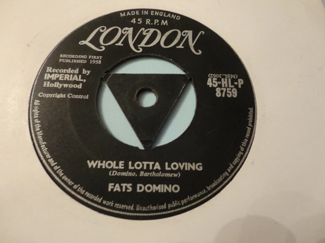 FATS DOMINO WHOLE Lotta Loving/Coquette 7" 1958 **EXCELLENT ÉTAT**POSTE ...