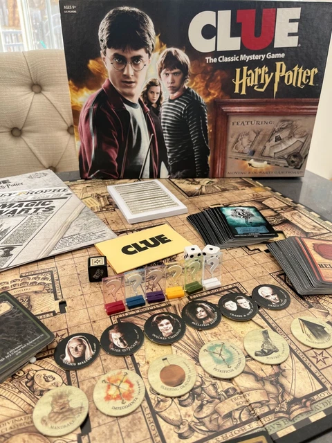 COMPLETE HARRY POTTER Clue Board Game Moving Hogwarts Board 2016 $29.99 ...