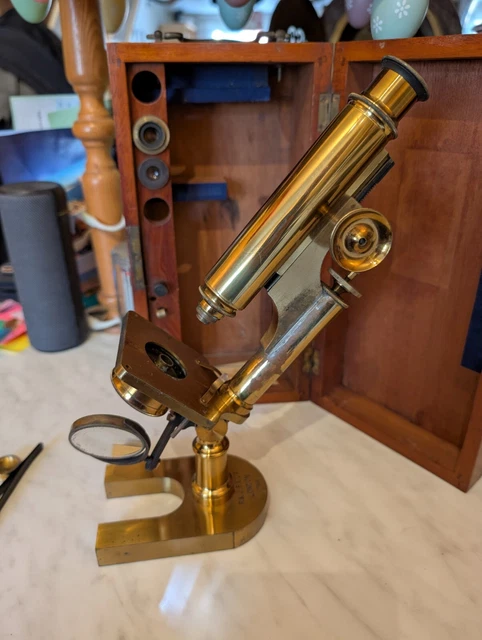 VICTORIAN R & J Beck Brass Microscope Circa 1890 £299.00 - PicClick UK