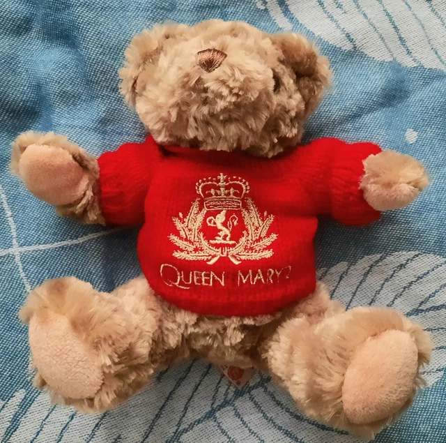 QUEEN MARY 2 Cunard Cruise Liner Souvenir Teddy Bear Plush 8" Soft Toy ...