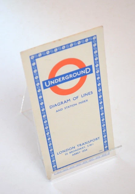 LONDON TRANSPORT UNDERGROUND Map Diagram of the Lines Garbutt 1964 £18. ...