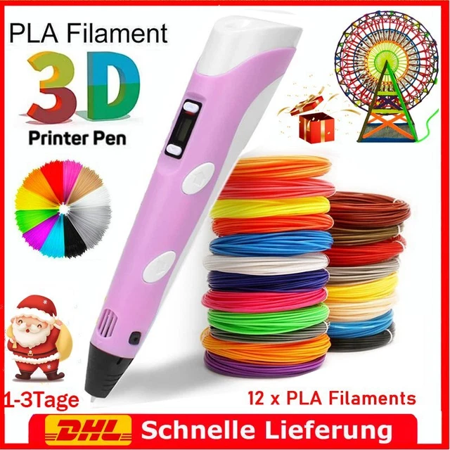 3D DRUCKSTIFT 3D Stift Mit 12 Farben 120ft PLA Filament, DIY Gifts Für ...