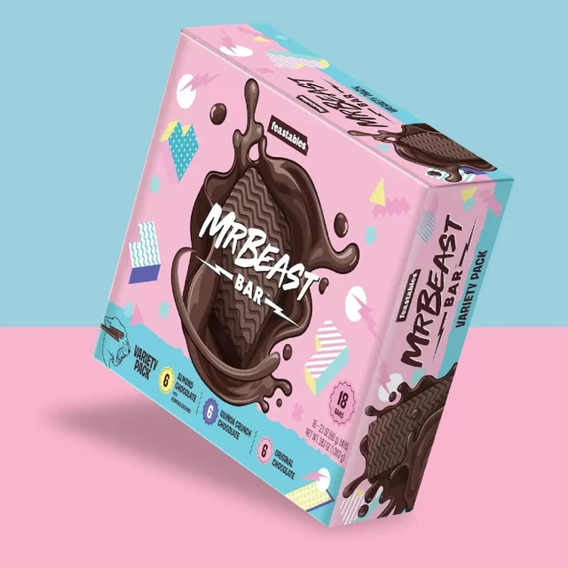 FEASTABLES MR BEAST Variety Pack Chocolate 18 Yummy Bars MrBeast ...