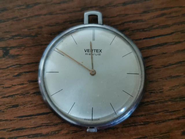 VINTAGE VERTEX REVUE Cal 76 Thin Pocket Watch, Needs Service EUR 57,77 ...