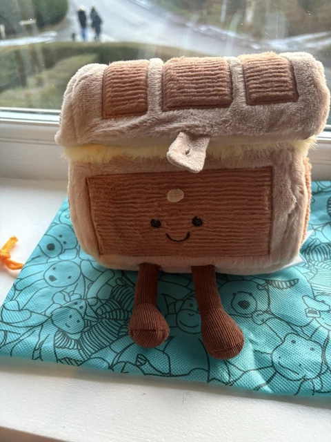 JELLYCAT AMUSEABLES TREASURE Chest Plush Doll - NEW with Tag & Dust Bag ...