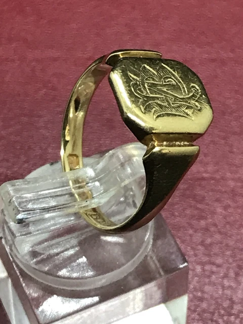 ANTIQUE 18CT 18K Yellow Gold Victorian Style Signet Ring Birmingham ...