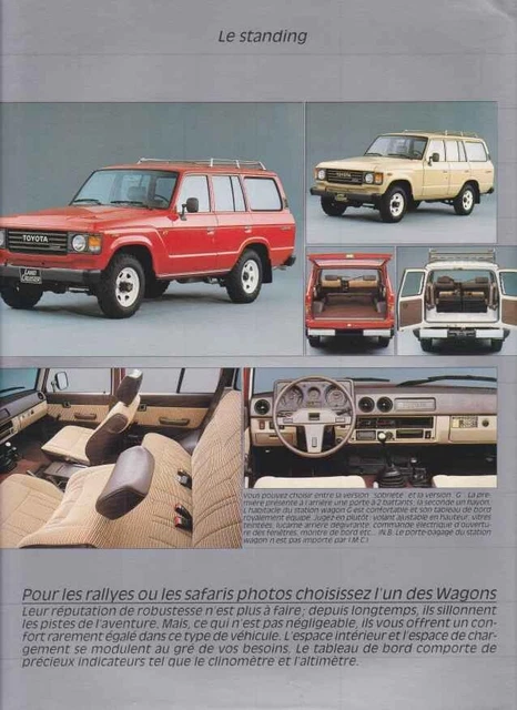 CATALOGUE BROCHURE TOYOTA Land Cruiser 12/1984 Belgique en Français EUR ...
