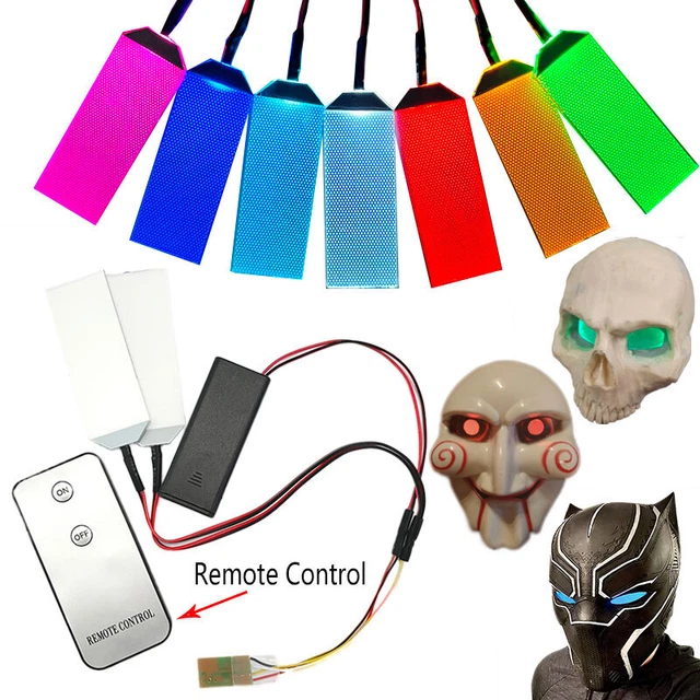 REMOTE CONTROL SENSING LED Light Bendable Helmet Mask Eyes Light DIY ...