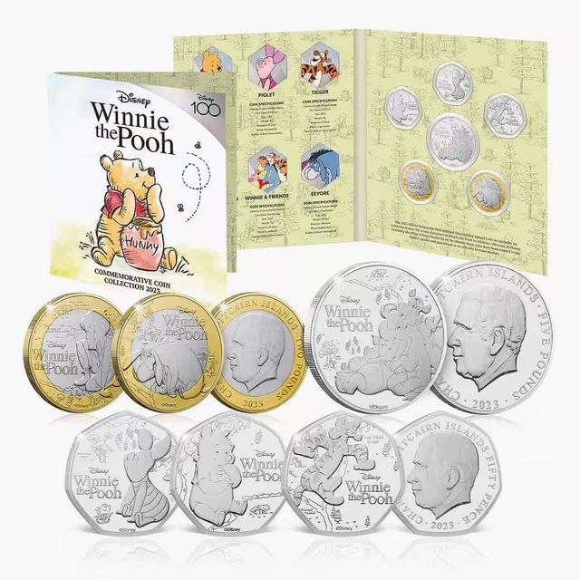 NEW WINNIE THE Pooh 2023 Coin Set - King Charles Legal Tender 50p ...