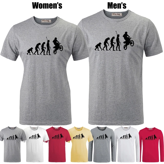 THE EVOLUTION OF Man Biker Motorbike Bike Couple T-shirt Mens Womens ...