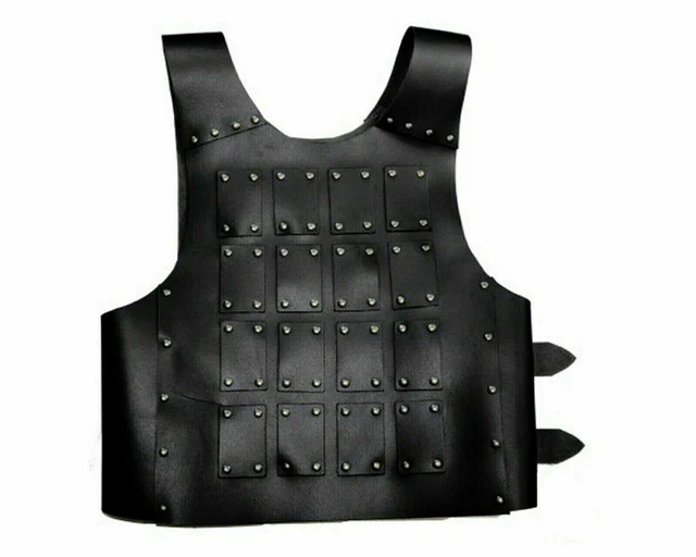 MEDIEVAL BLACK KNIGHT Leather Jacket Chest Armor Jacket Larp Costume ...