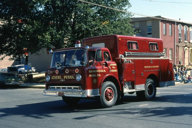 FIRE APPARATUS SLIDE- Athens, PA Diahoga Hose Company Ford C Rescue ...