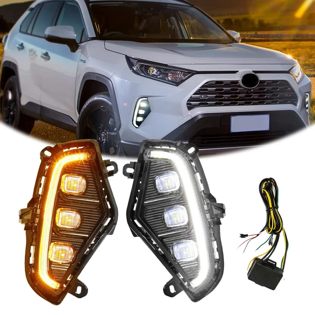 FOR TOYOTA RAV4 2019-2022 LED DRL Daytime Running Light Fog Lamp w/ Turn Signal EUR 89,74 ...