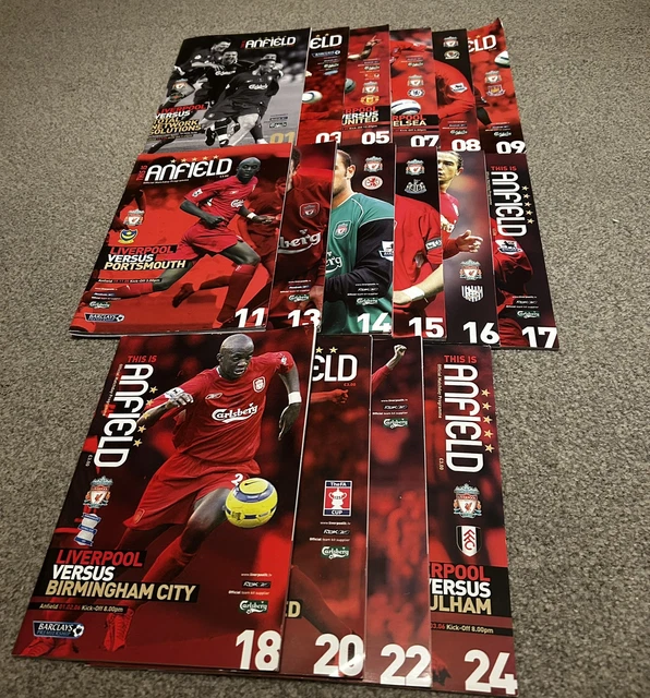 16 RETRO LIVERPOOL Football Club Home Match Day Programme 2005/06 ...