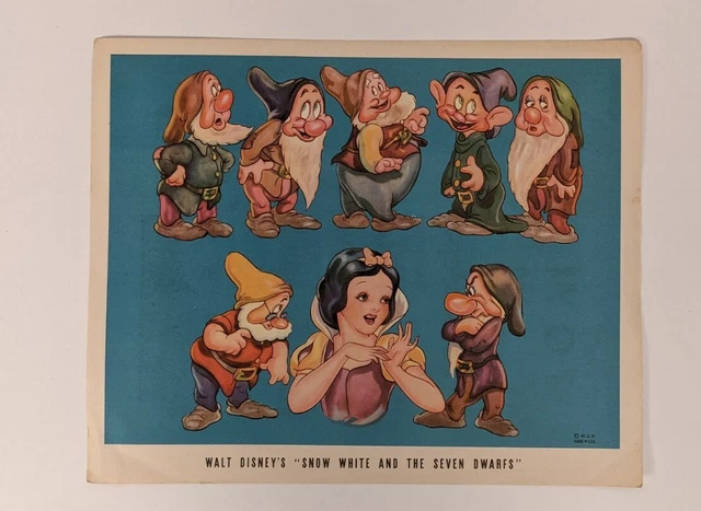 CA. 1938 WALT DISNEY Snow White & Seven Dwarfs ad promo film handbill ...